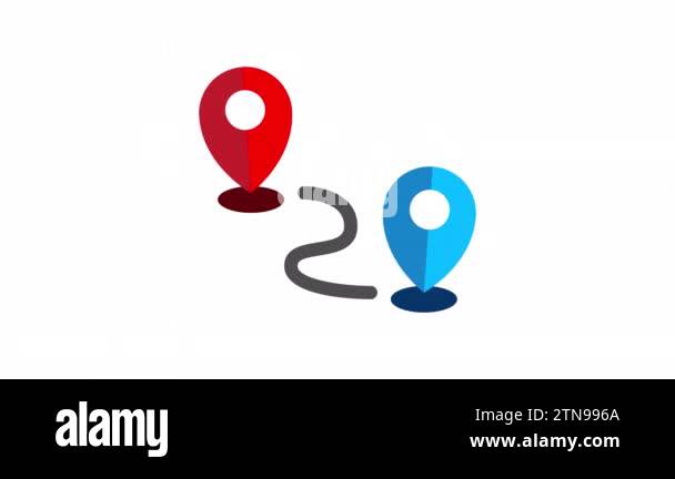 Location Pin, Location and Map animated icon on transparent background ...