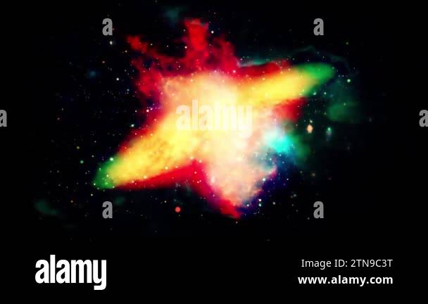 3D Outer space animation Red Pink Space flight to Helix nebula eye of ...