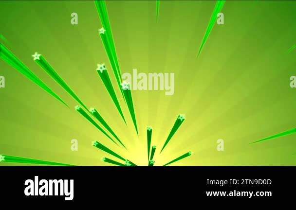 Emerging Stars on Rotating Stripes Background Animation - Loop Green ...