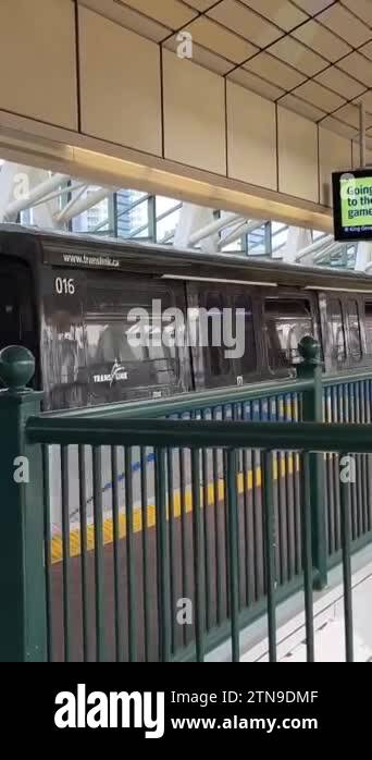 blue line skytrain front the whole process with people on the train ...