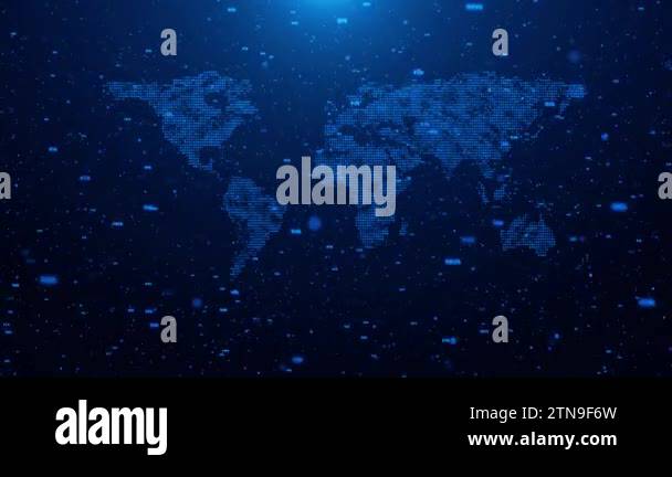 world map animation World map with node and line connection, Worldwide business navigation and ...