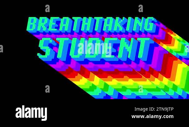 Breathtaking Student. 4k animated word with long layered multicolored ...