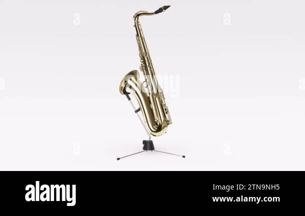 Saxophon based to hold it isolated in loop in white background, concept ...