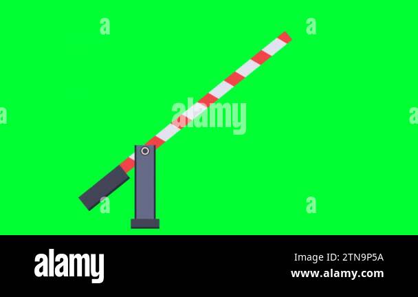 Railway Crossing Barrier fence prevent vehicles. Road Barrier Red White ...