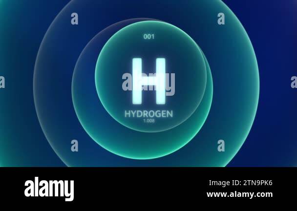 Hydrogen as Element 1 of the Periodic Table. Concept animation on ...