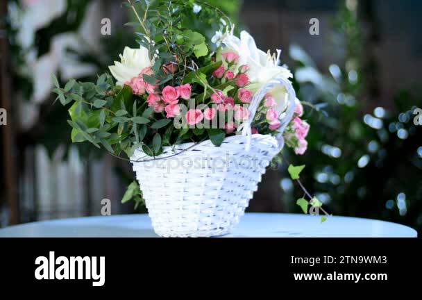 Flower bouquet in the rays of light, rotation, consists of Amaryllis ...