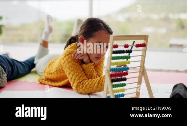 Math, education and child counting for learning numbers doing homework ...