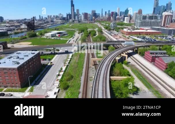 4k footage Aerial View of Chicago and its vibrant neighborhoods from a ...