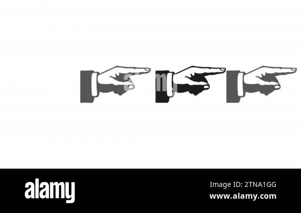 On-off animating human hand sign in retro style, Neon colored human ...