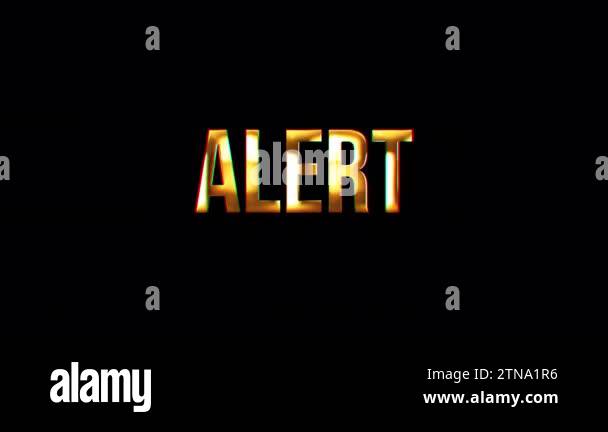 Loop Animation Of Alert Cinematic Trailer Title Golden Glittering Text