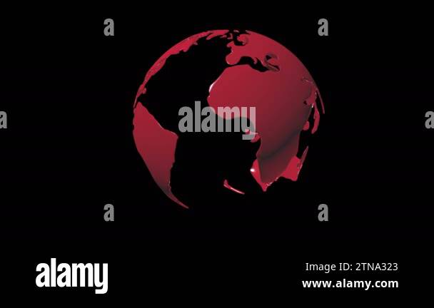 Layout of a rotating planet earth on a black background with an ...