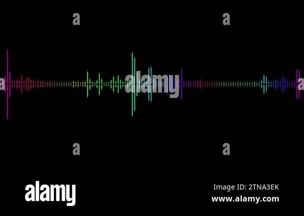 4K Audio bar spectrum Isolated on transparent background. Sound wave ...