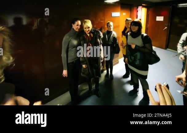 Fans photographed with Russian pop singer Katya Lel after TV show Stock ...