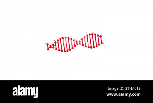 Animation Of Abstract Dna Fragment With Seamless Loop On White Background Conceptual Design Of