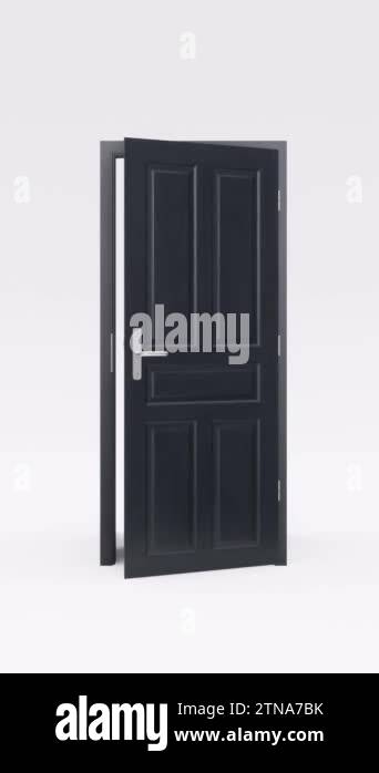 Door opening where a humanoid robot on white background is, which ...