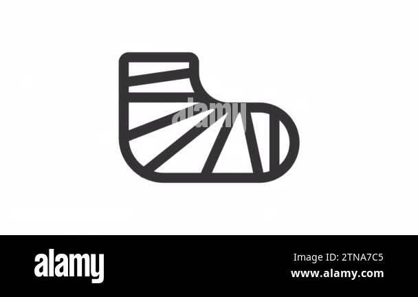 Foot Cast, Hospital animated icon on transparent background Stock Video ...