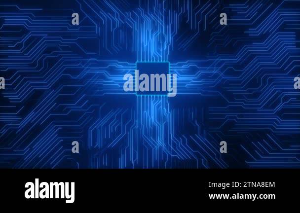 AI web network, technology circuit board Advanced Technology Visualization CPU Processor ...