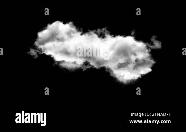 Beautiful 4k cloud loop. fast billowing cloud isolated on black ...