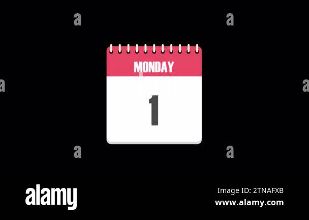 7 day calendar with flipping weekday pages, peel off pages on ...