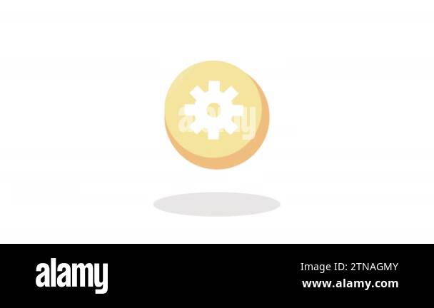 gear cog setting in button animation 4k video animated Stock Video ...