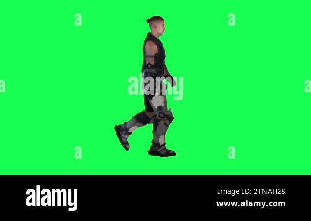 3d people in chroma key background isolated Astronaut man walking and ...