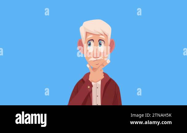 old man thinking character animation 4k video animated Stock Video ...