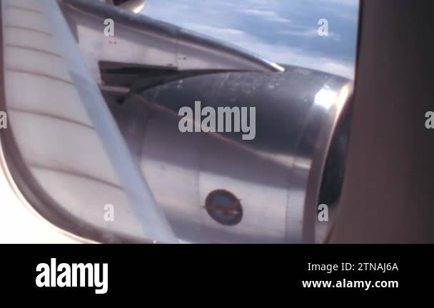Close-up view of the engine of a Boeing 747 Jumbo Jet of Iran Air ...