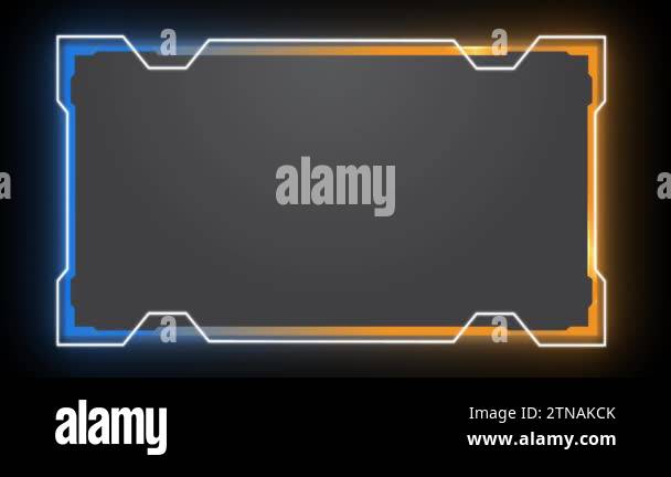 Blue Orange Stream Overlay Animated Facecam For Gamers. Web Camera ...