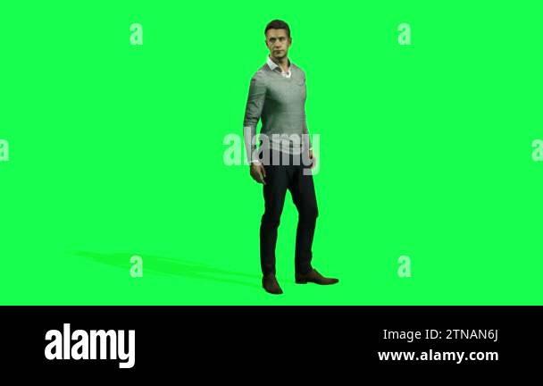 3d people in chroma key background isolated Male professor explaining ...