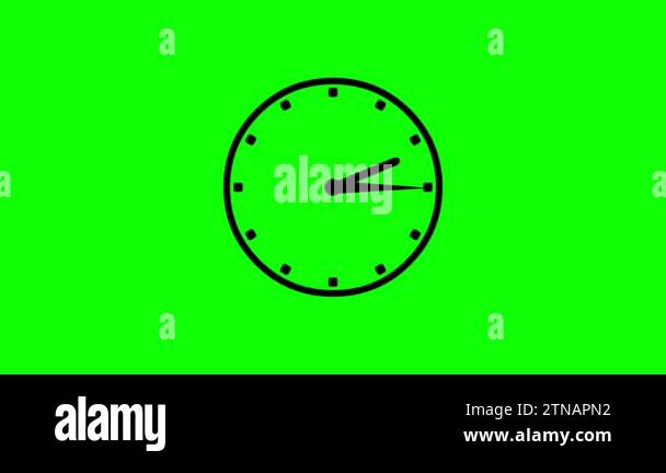 12 hours running clock motion graphics with green screen background ...