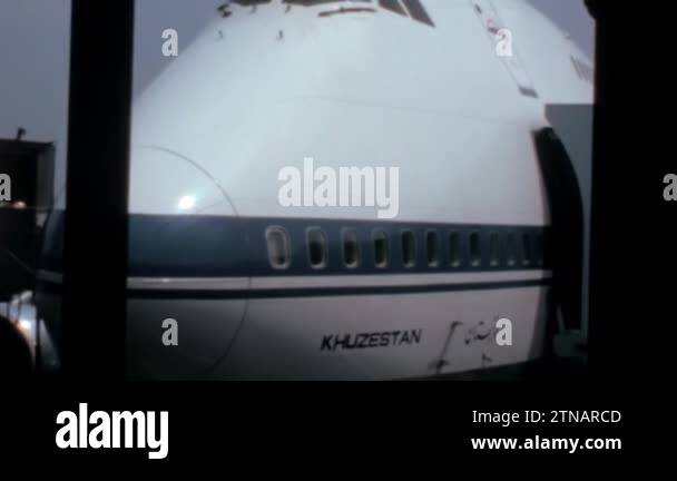 This historical video from the 1970s shows a close-up of the nose of a ...