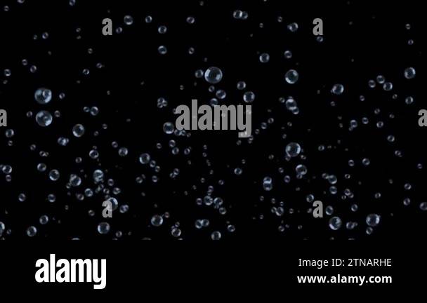 Underwater fizzing air bubbles flow motion refreshing carbonated club ...