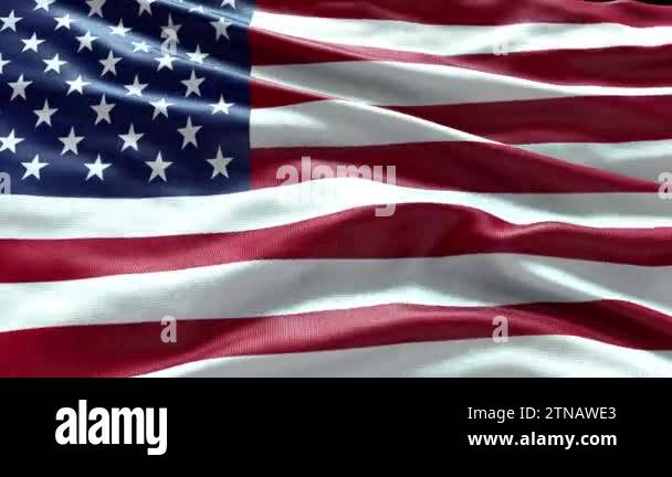 4k render United States Flag video waving in wind. United States Flag ...