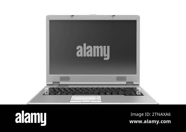Clean Laptop Animation HD, Laptop appearing on white and opening to a ...