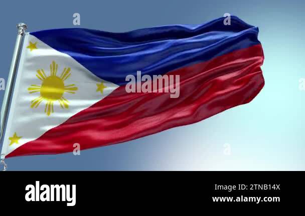 4k render Philippines Flag video waving in wind. Philippines Flag Wave ...