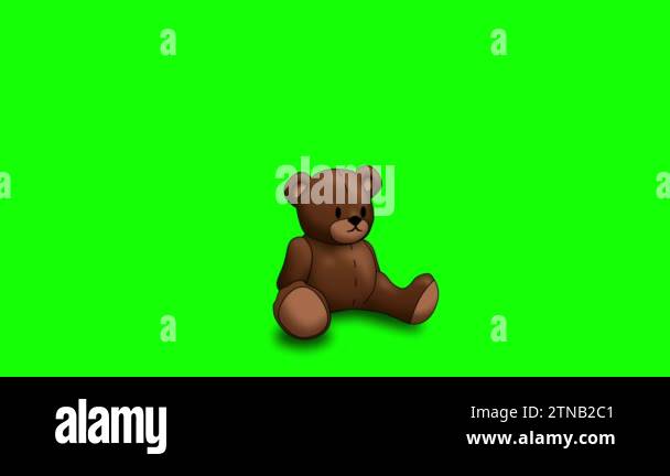 Animated Teddy Bear on Green Screen Stock Video Footage - Alamy