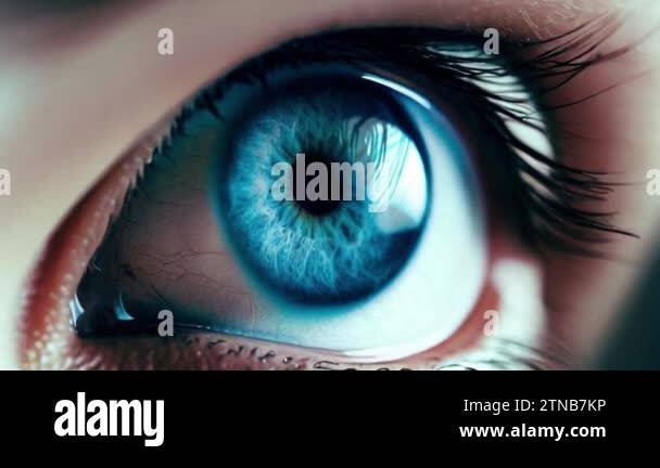 Cinemagraph of blue color eyeball with the part of the eye moving Stock ...