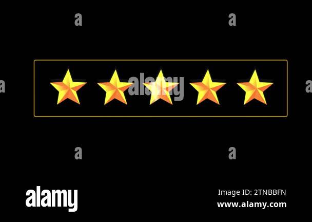 Customer review Five Star Rating on Transparent Background. Animation ...