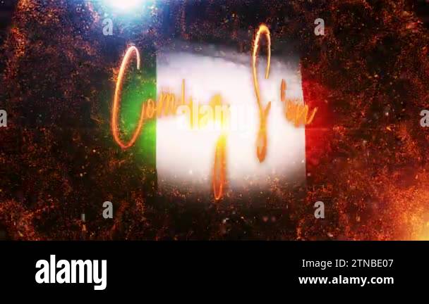 Coming Soon gold text motion with fire burst and golden particles ...