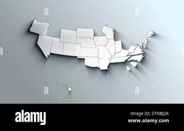 Modern White Map of United States with States Stock Video Footage - Alamy