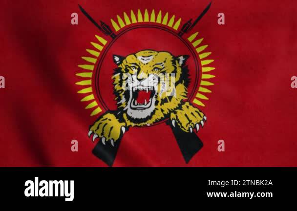Flag of Tamil Eelam, waving in wind. Realistic flag background Stock ...