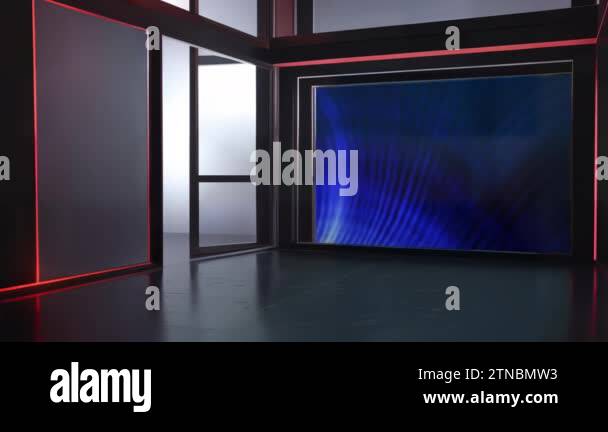 Modern TV Studio Presentation: 3D Virtual Set Background Loop Stock Video Footage - Alamy