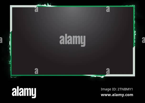Green Stream Overlay Animated Facecam For Gamers. Web Camera Frame 4K ...