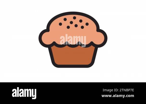 Cupcake, Bakery animated icon on transparent background Stock Video ...