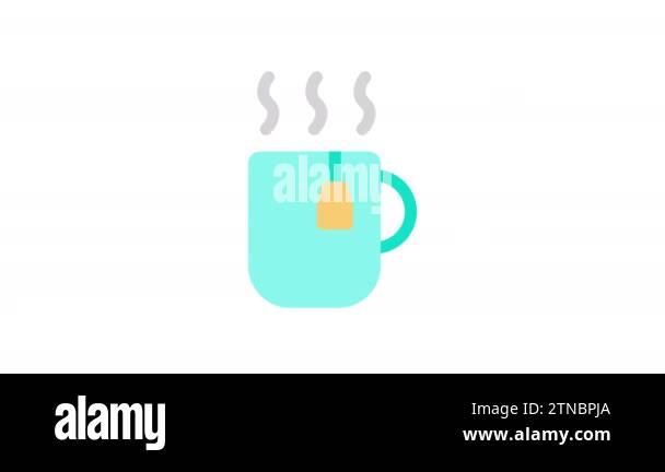 Tea Cup, Food and Drink animated icon on transparent background Stock ...