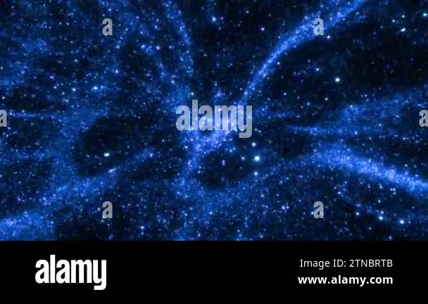 Blue abstract futuristic sparkling cosmic star dust particle loop ...