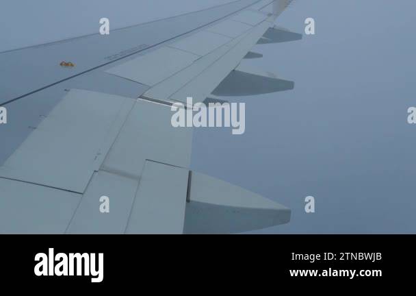 The passenger plane got into a thick cloud. Zone of turbulence. The ...