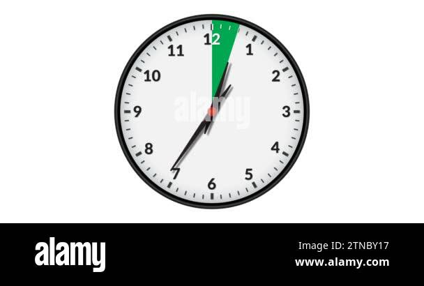 Animated Wall Clock Showing A Green Time Interval, 3 Hour Stock Video ...