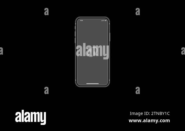 Rotate Your Phone Animation Intro Video on the Black Background. High ...