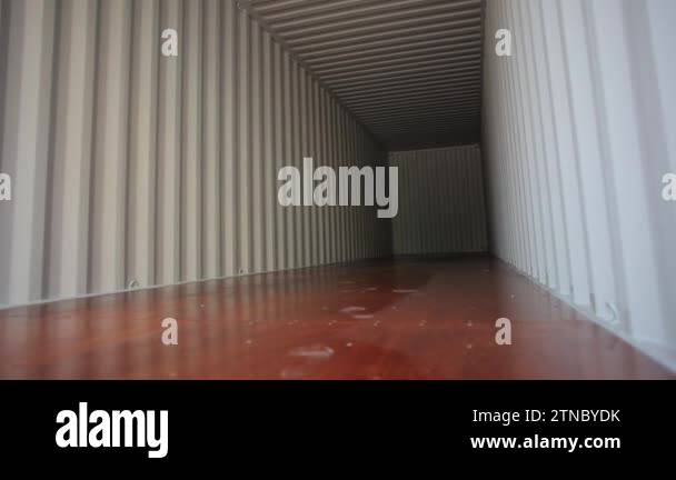 Inside an empty shipping container Stock Video Footage - Alamy
